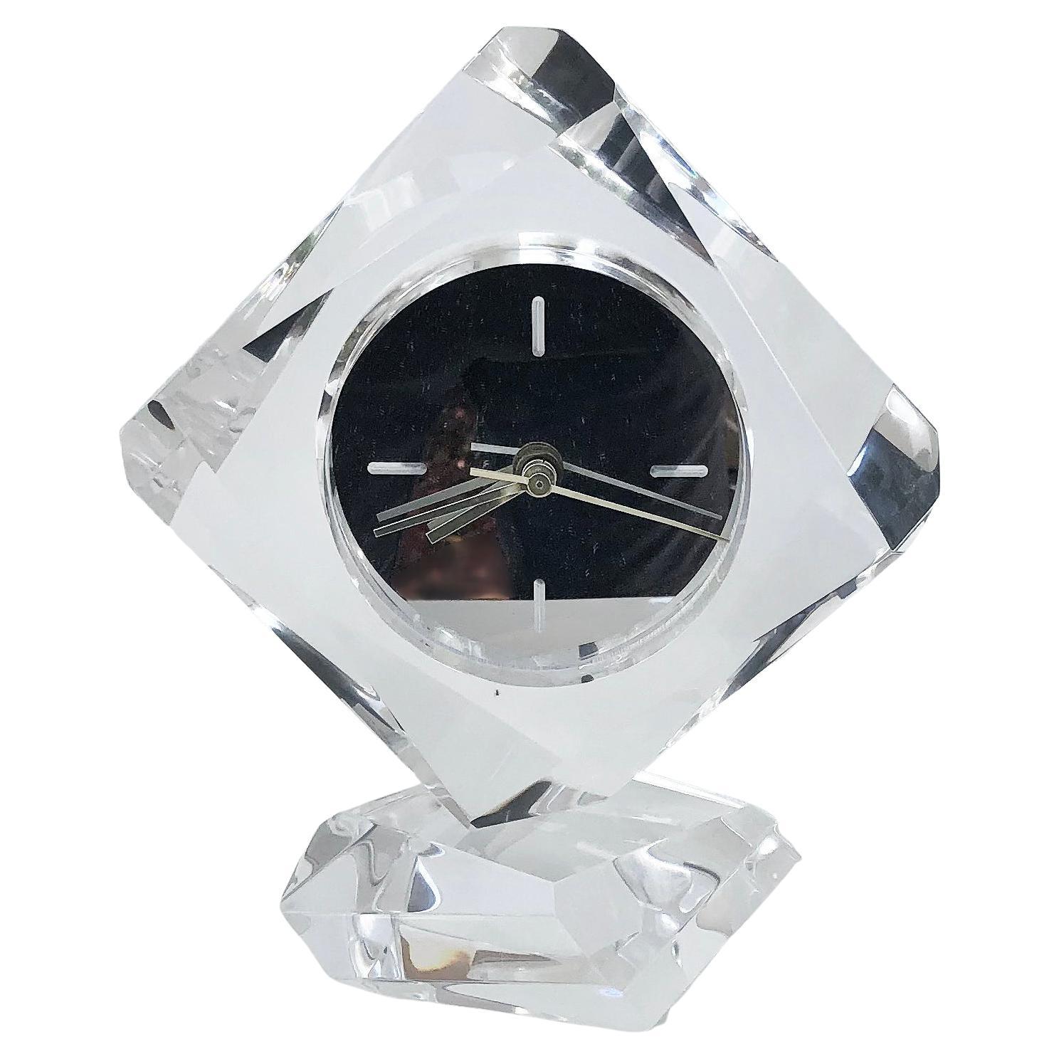 Mid-Century Modern Cosmo Quartz Lucite Framed Clock at 1stDibs