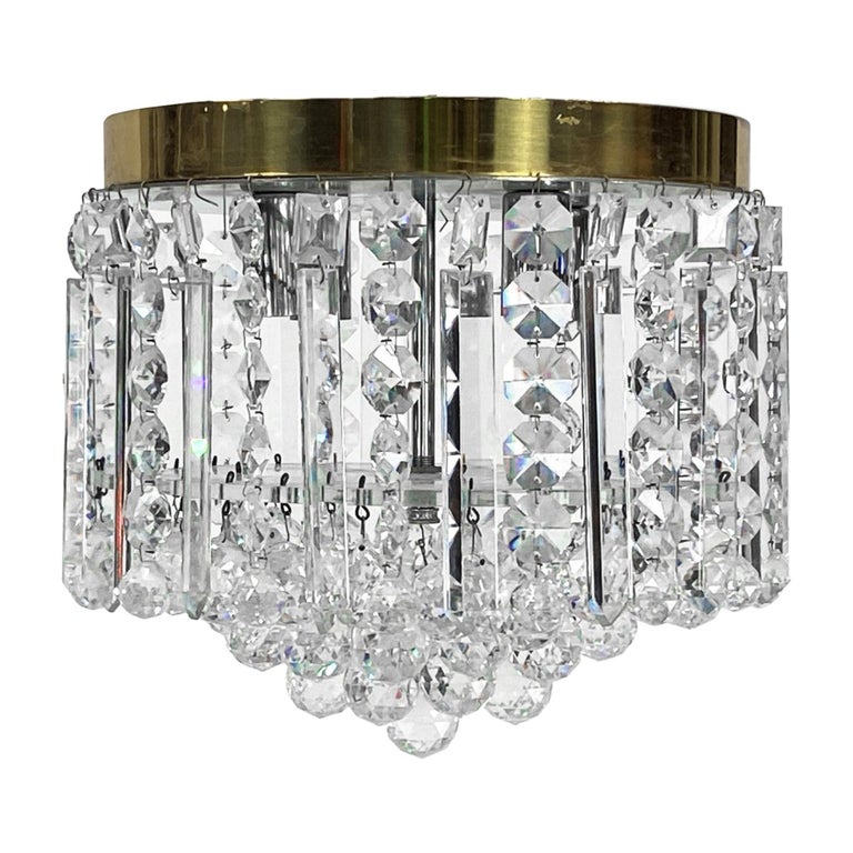Mid-Century Modern Crystal Flush Mount Chandelier from Beverly Hills ...