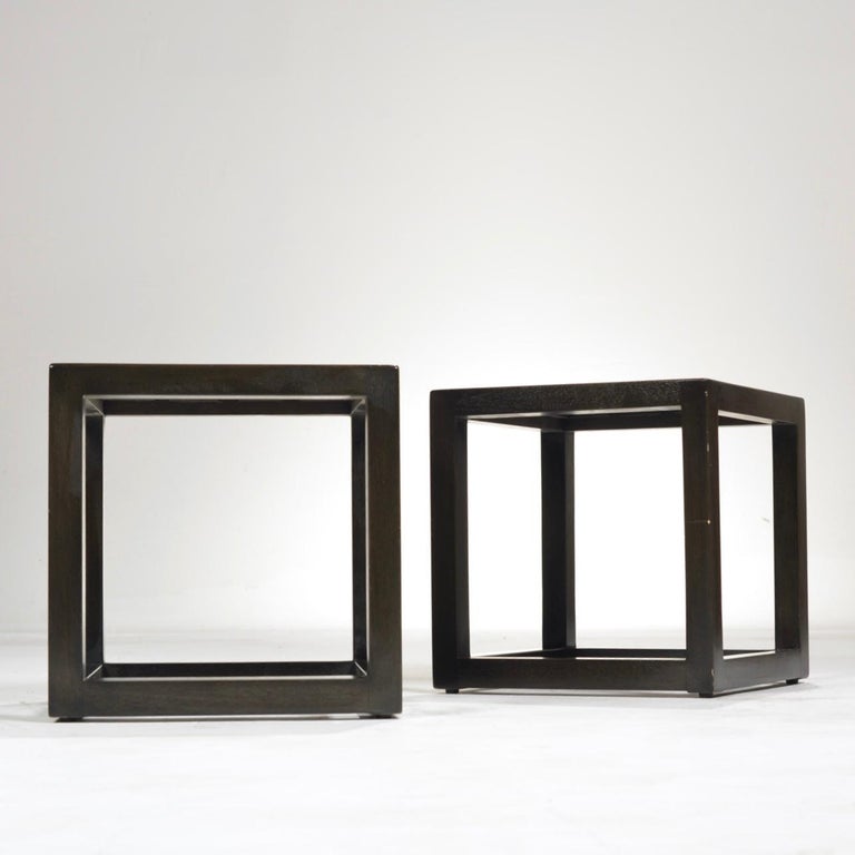 Mid-Century Modern Cube End Tables by Dunbar For Sale at 1stDibs