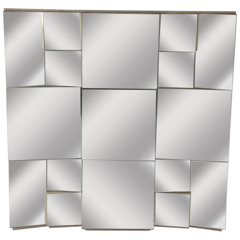 Mid-Century Modern Cubist Slopes Wall Mirror by Neal Small, Hollywood ...