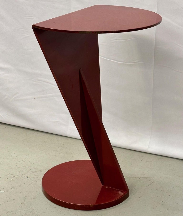 Mid-Century Modern Cubist Steel End / Side Table, Leavitt Weaver, Art ...