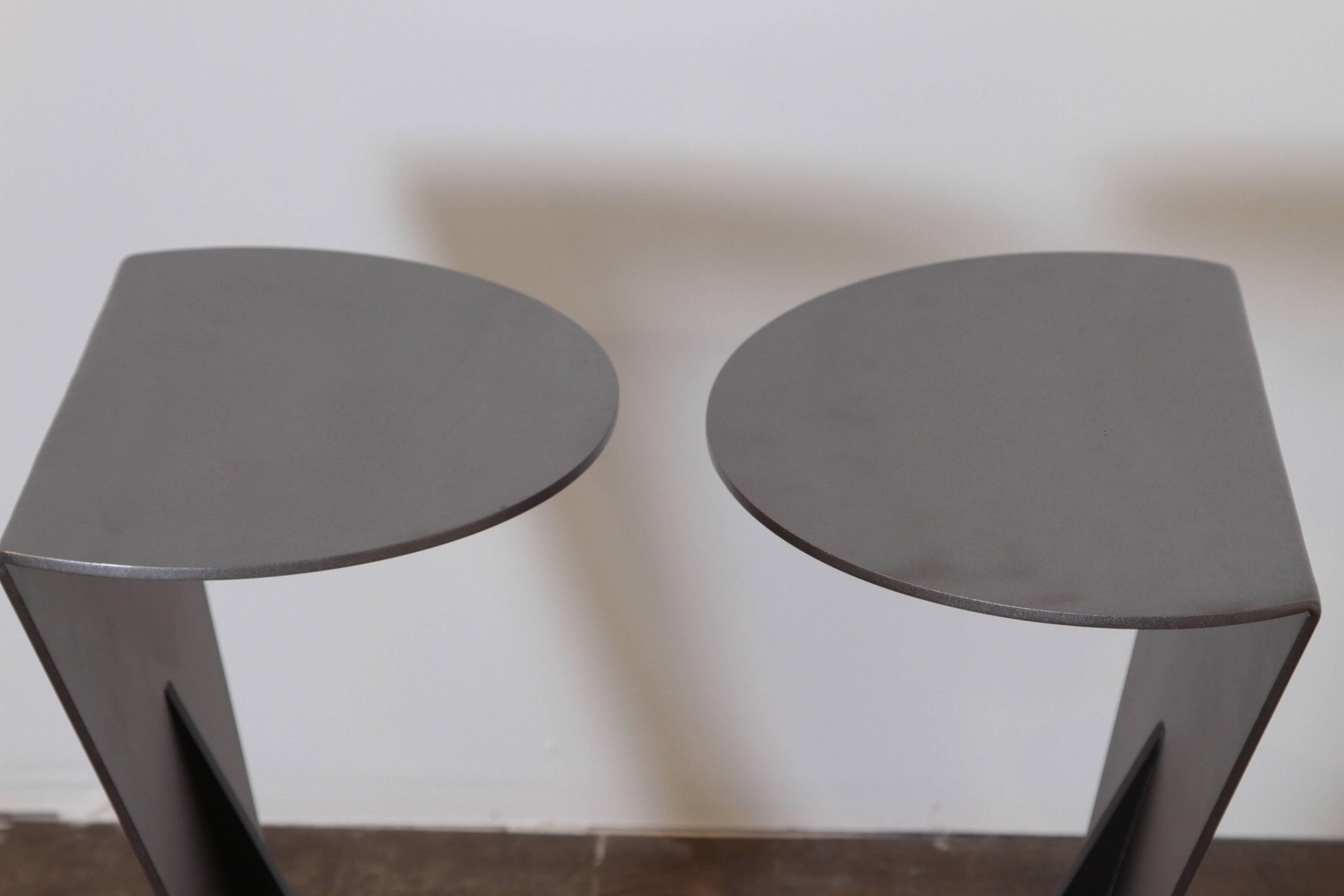 Mid-Century Modern Cubist Steel End Tables by Leavitt Weaver Modernist ...