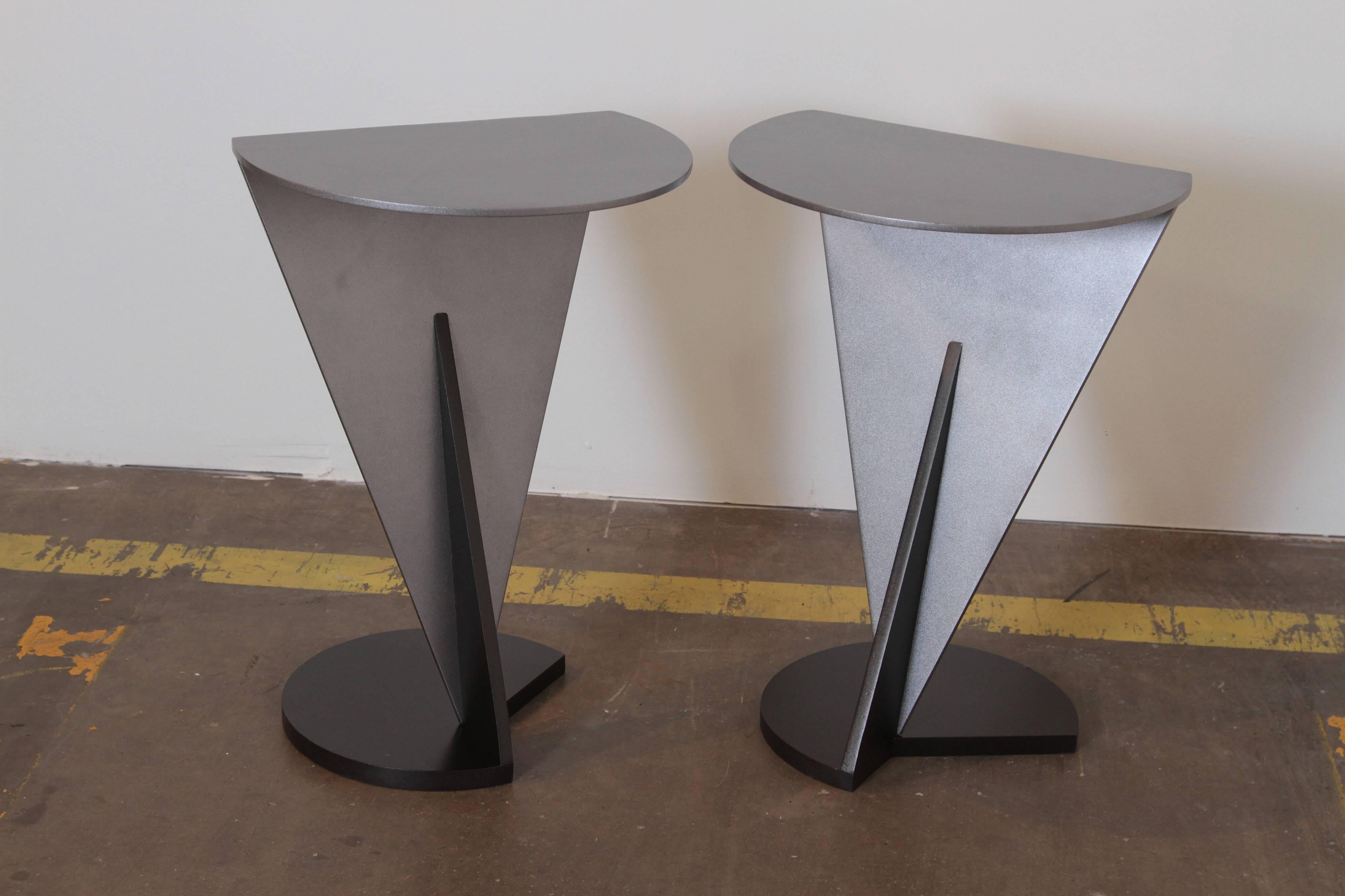 Mid-Century Modern Cubist Steel End Tables by Leavitt Weaver Modernist ...
