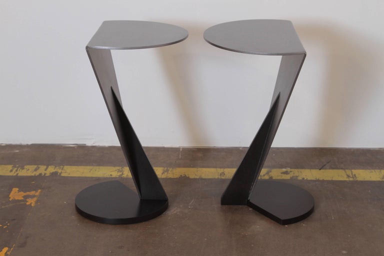 Mid-Century Modern Cubist Steel End Tables by Leavitt Weaver Modernist ...