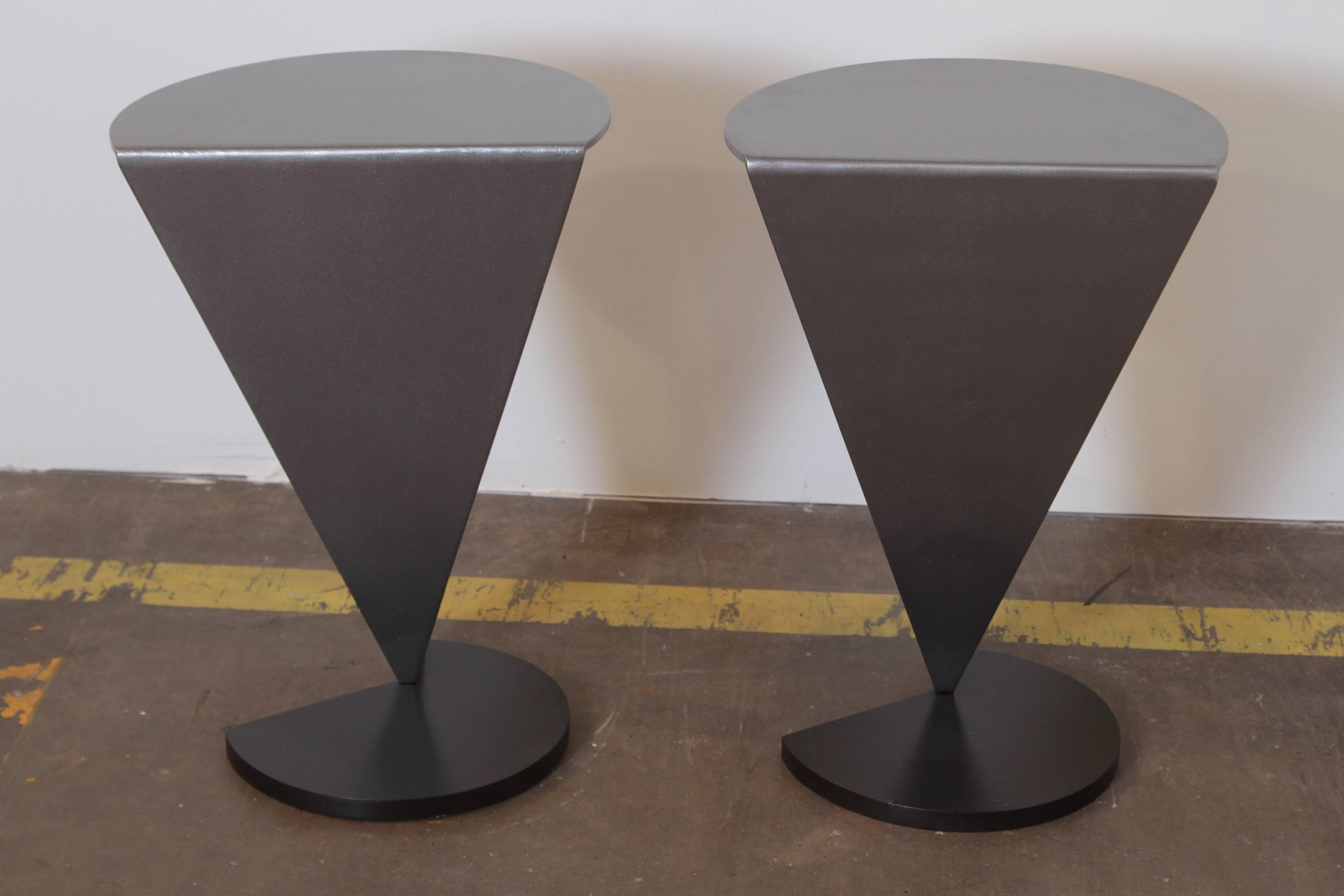 Mid-Century Modern Cubist Steel End Tables by Leavitt Weaver Modernist ...