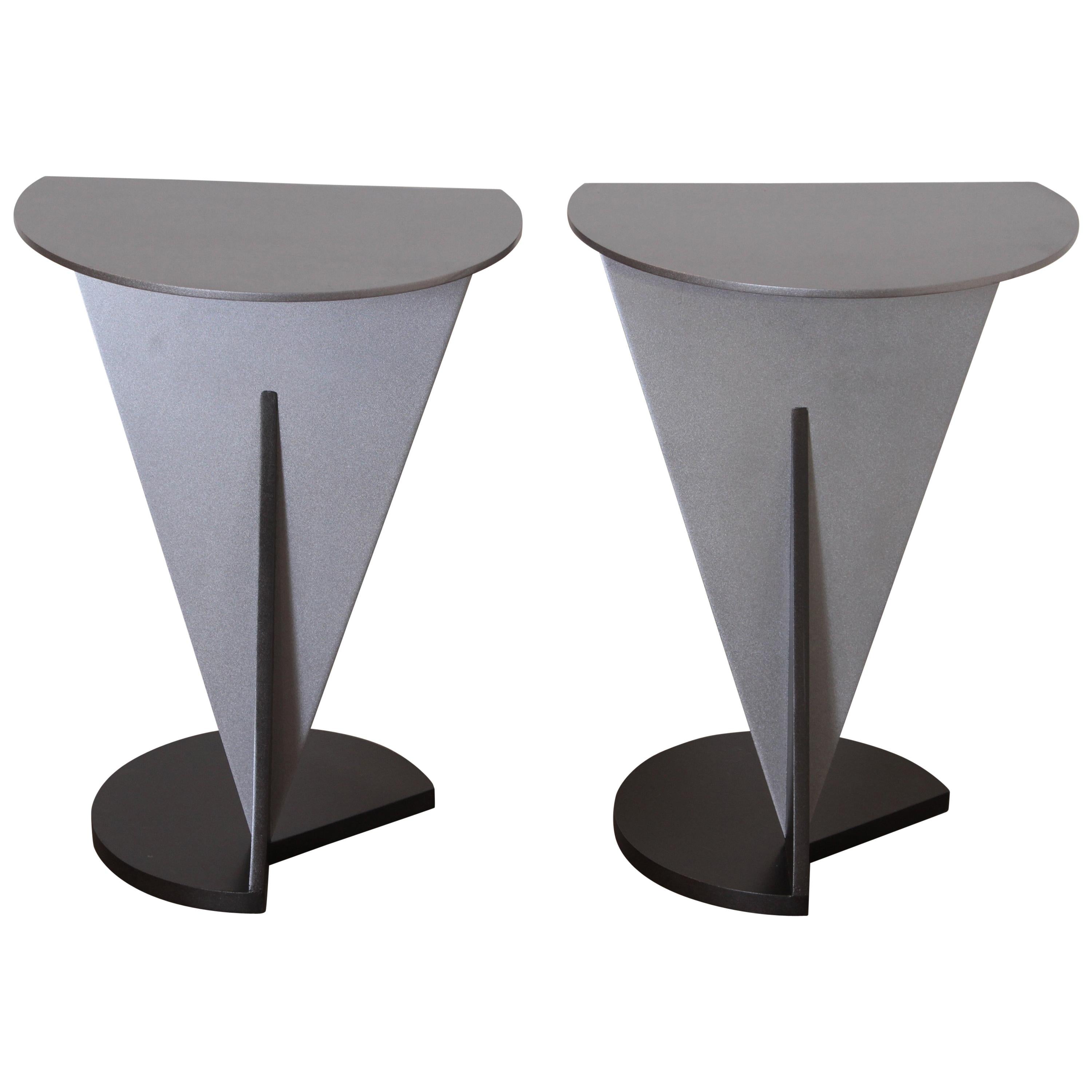 Mid-Century Modern Cubist Steel End Tables by Leavitt Weaver Modernist ...