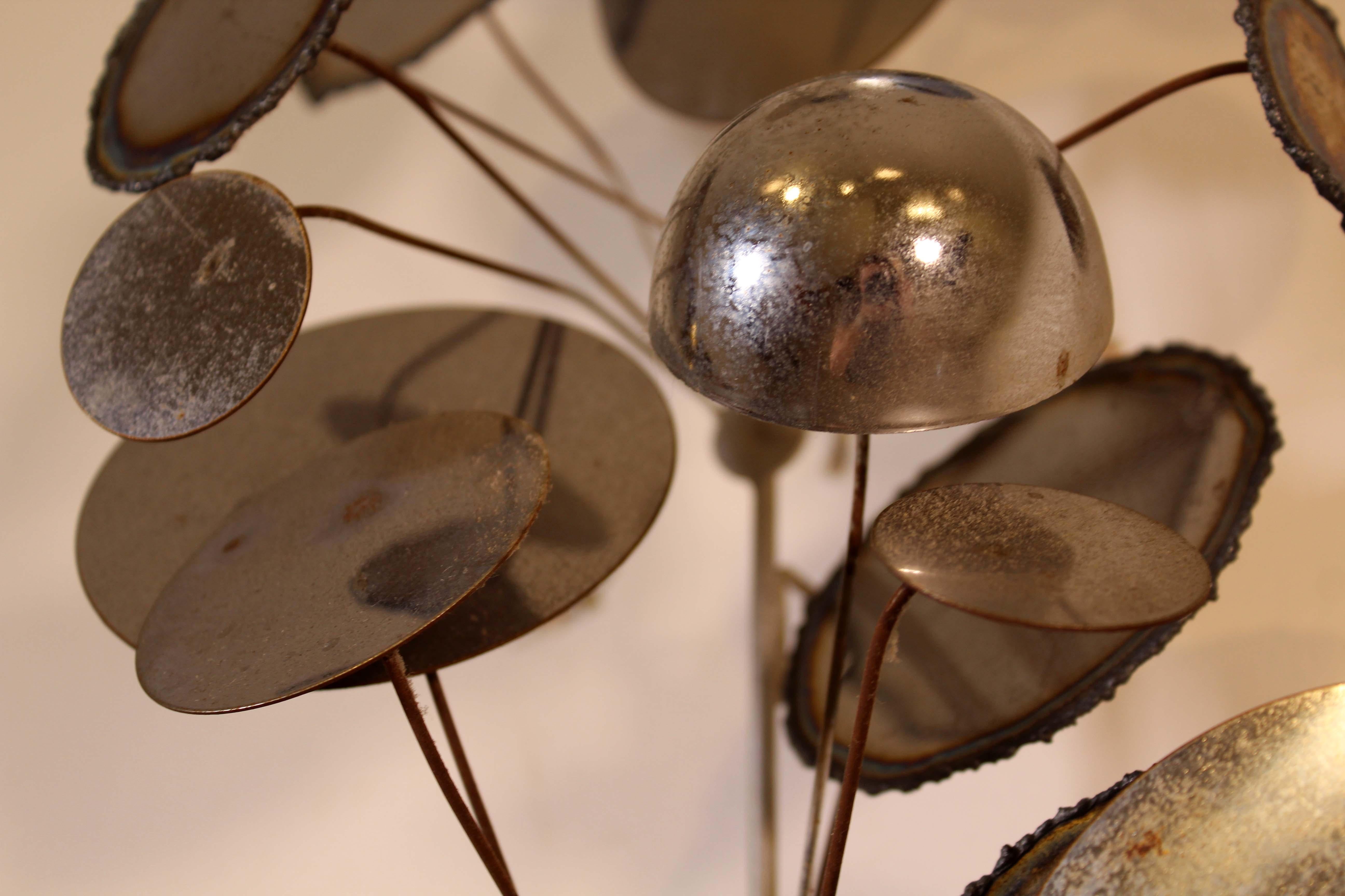 Mid Century Modern Curtis Jere Signed Chrome Raindrops Wall Sculpture ...