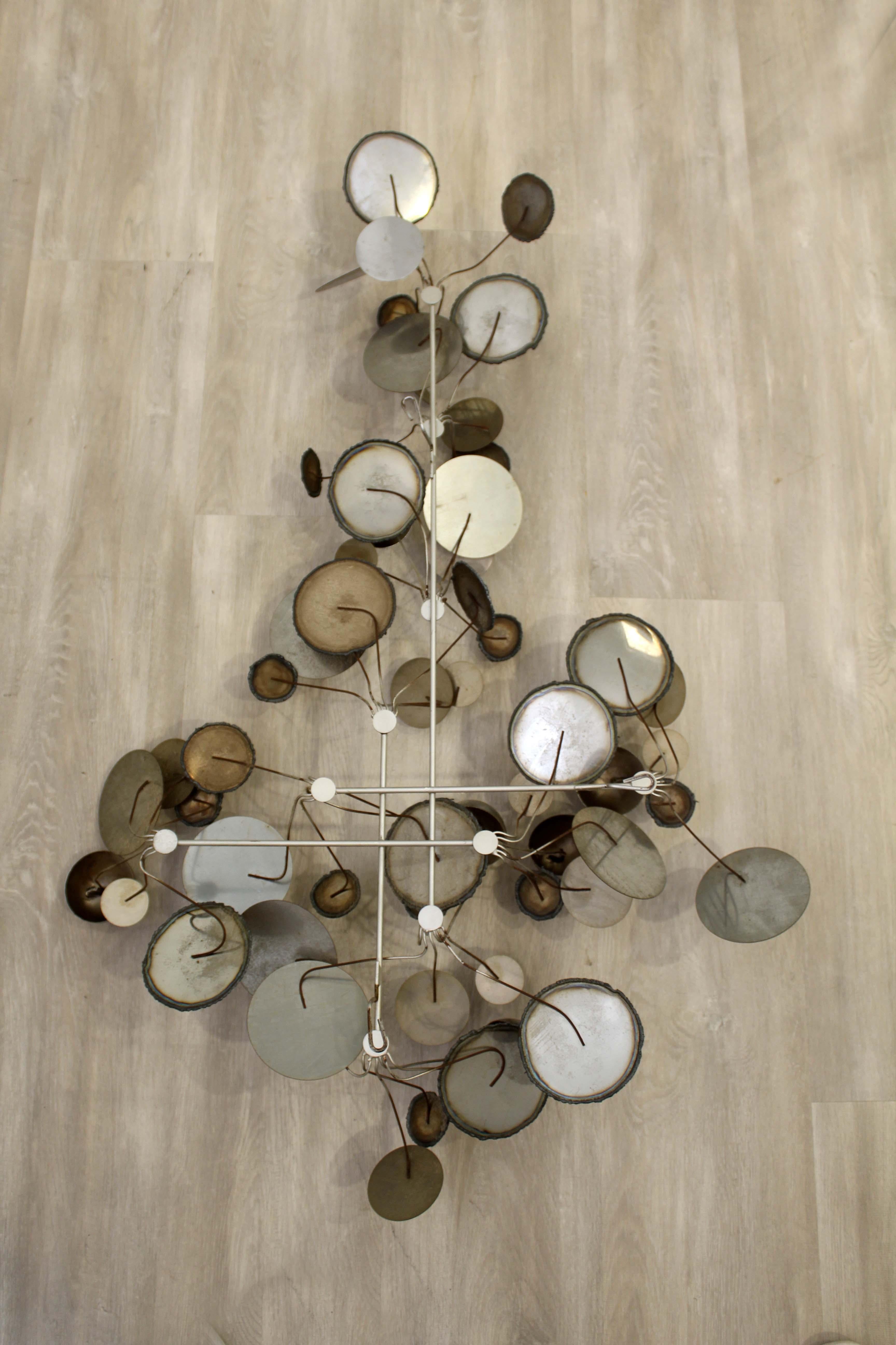 Mid Century Modern Curtis Jere Signed Chrome Raindrops Wall Sculpture ...