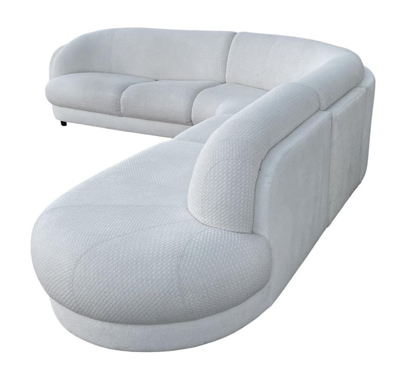 Mid-Century Modern Curved L Shape Serpentine Sectional Sofa at 1stDibs
