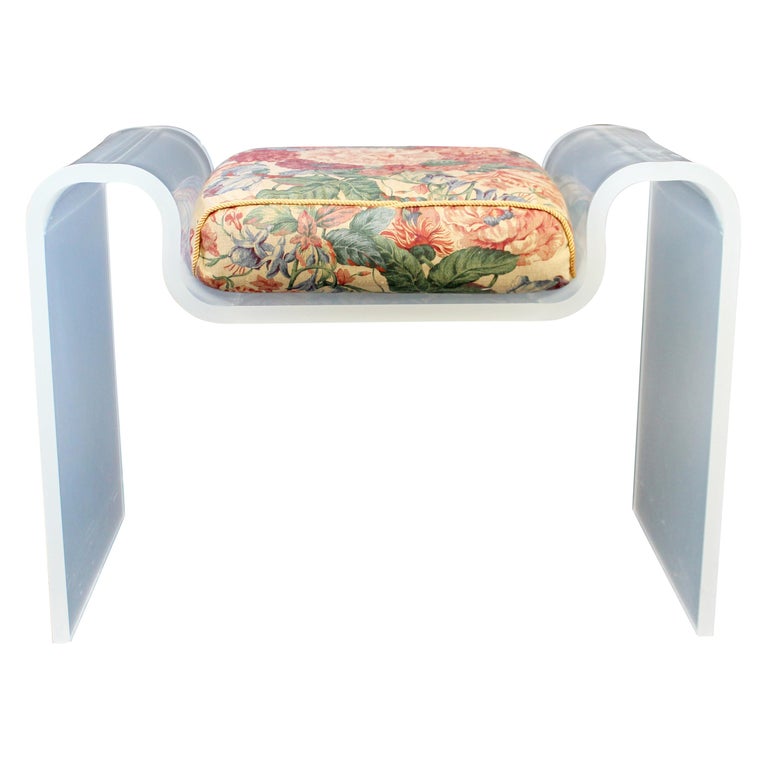 Mid-Century Modern Curved Lucite Acrylic Bench Charles Hollis Jones ...