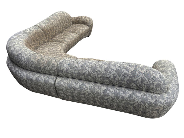 Mid-Century Modern Curved and Sculptural Sectional Serpentine Sofa by ...