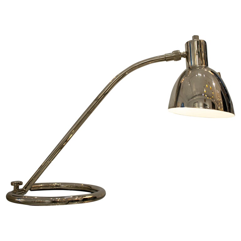 Mid Century Modern Curved Tubular Chrome Table Lamp, Italy, 1960 For ...