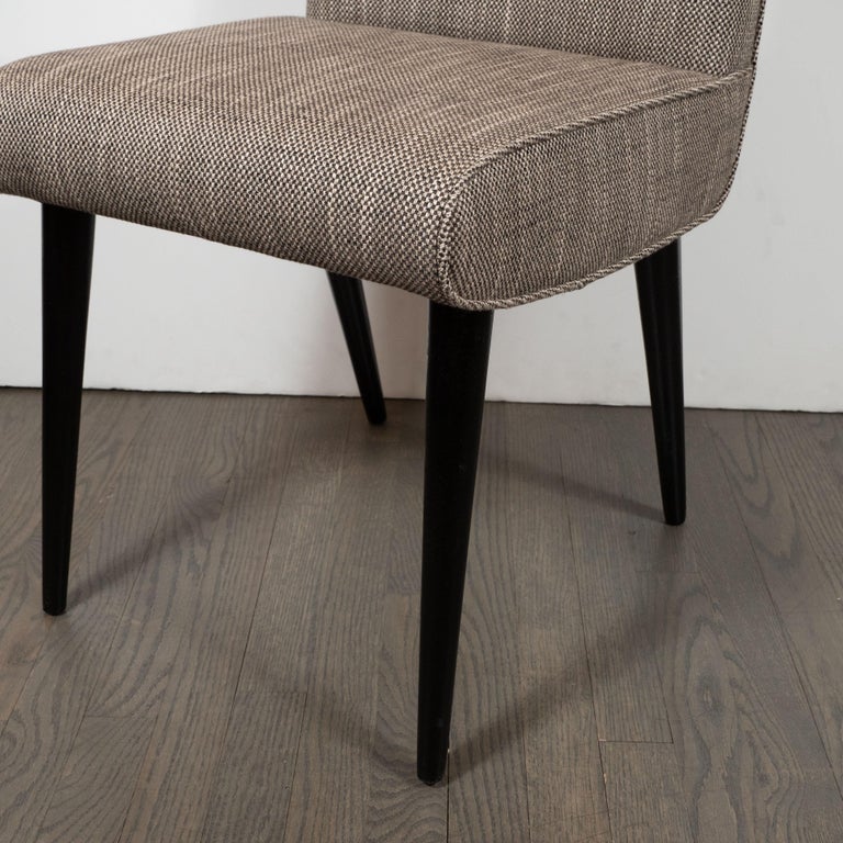Mid-Century Modern Cutout Desk/Side Chair in Ebonized Walnut and Holly ...