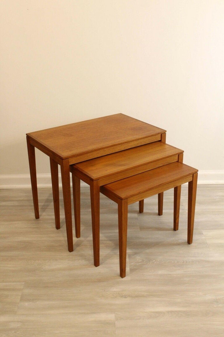 Mid-Century Modern Danish Set of 3 Nesting Tables at 1stDibs