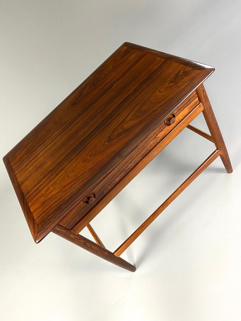 Mid-Century Modern Danish Side / Knitting Table For Sale at 1stDibs