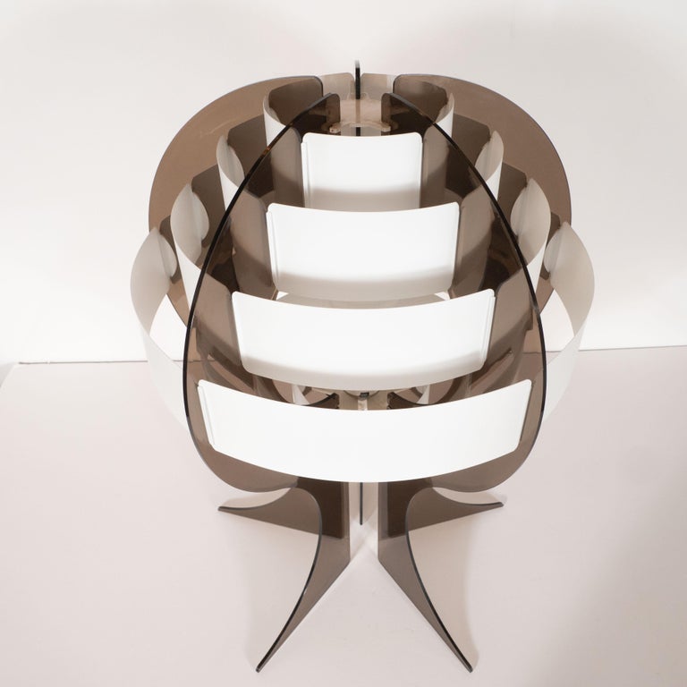 Mid-Century Modern Danish Smoked and Opaque Lucite Table Lamp at 1stDibs