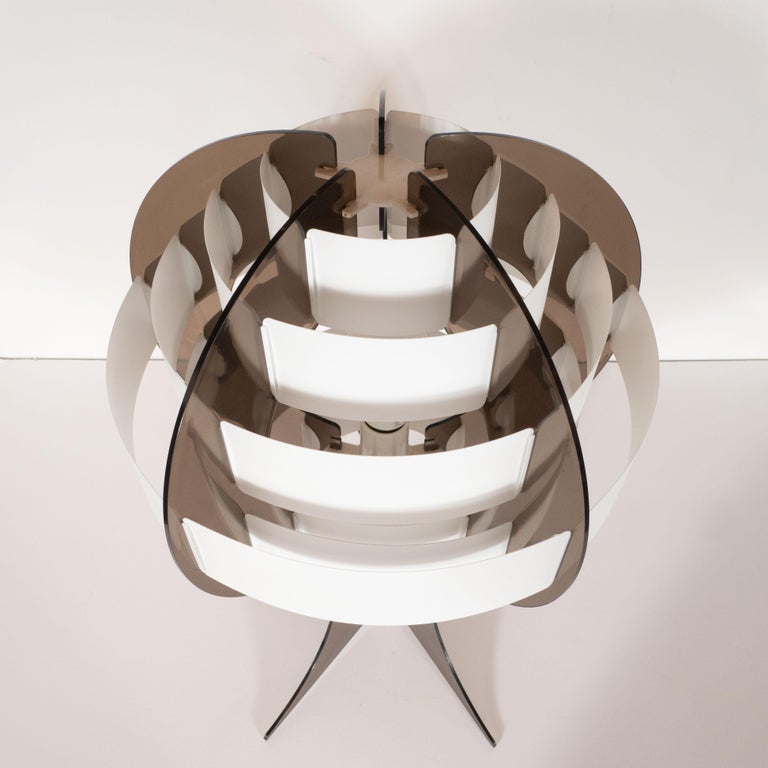 Mid-Century Modern Danish Smoked and Opaque Lucite Table Lamp at 1stDibs
