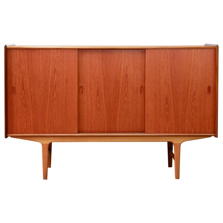 Mid-Century Modern Danish Teak and Oak Highboard, 1960s at 1stDibs