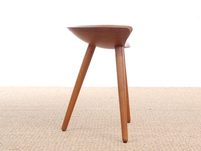 Mid-Century Modern Danish Three-Legs Stool in Oak by Mogens Lassen at ...