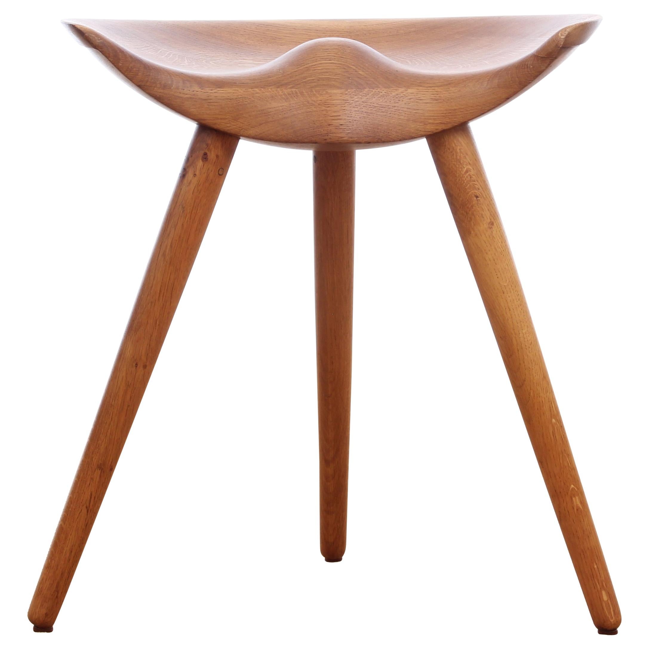 Mid-Century Modern Danish Three-Legs Stool in Oak by Mogens Lassen at ...