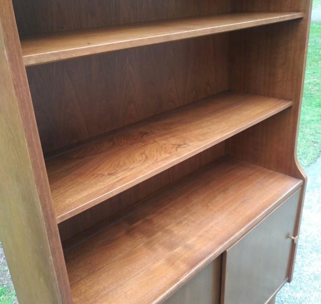 Mid-Century Modern Danish Walnut and Teak Bookcase or Record Cabinet ...