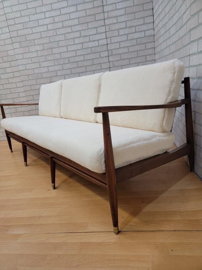 Mid-Century Modern Danish Walnut Frame Sofa by Ib Kofod-Larsen Newly ...