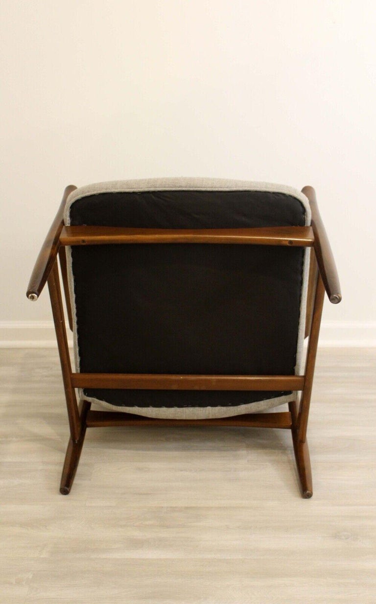 Mid-Century Modern Danish Walnut Wood Frame Lounge Armchair at 1stDibs