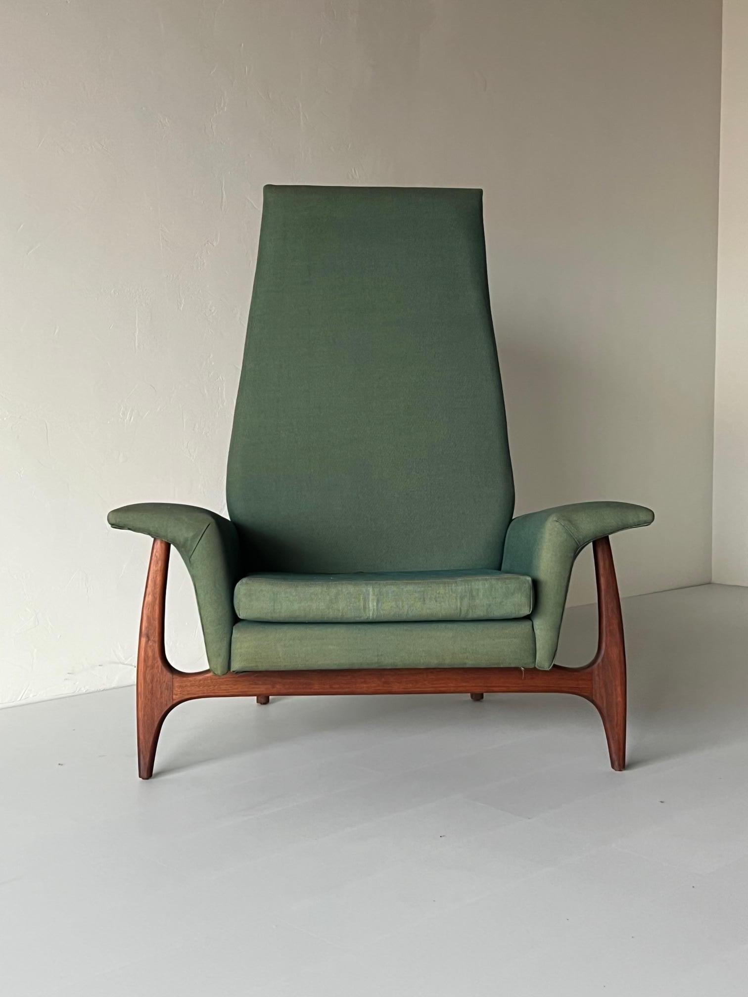 Mid-Century Modern Deco House High Back Lounge Chair For Sale at 1stDibs
