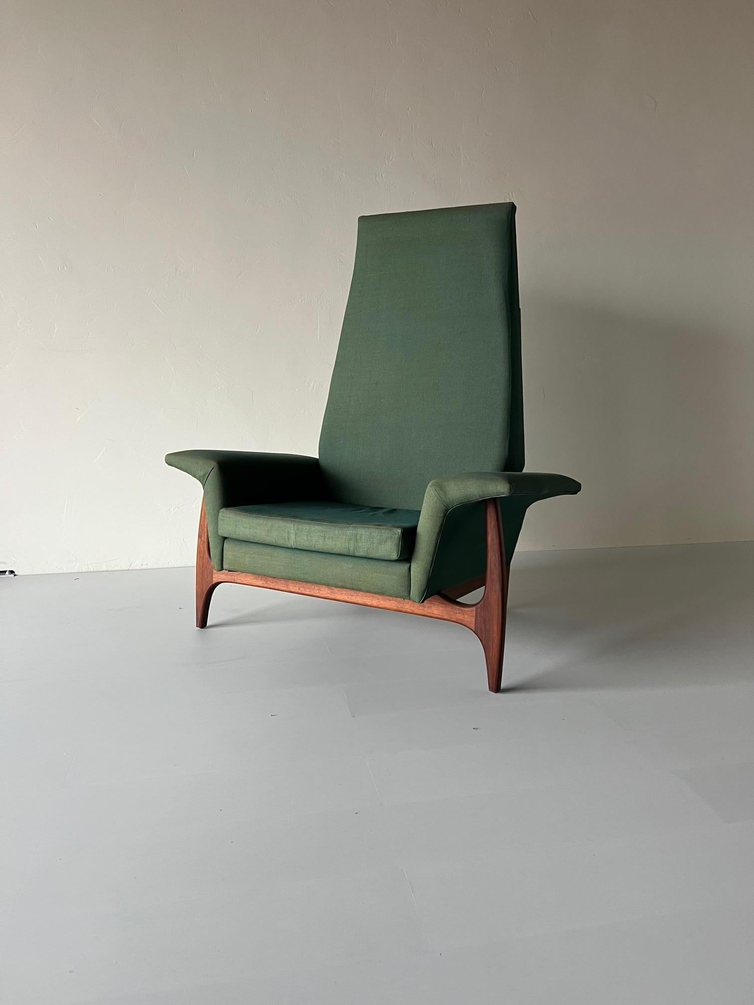 Mid-Century Modern Deco House High Back Lounge Chair For Sale at 1stDibs