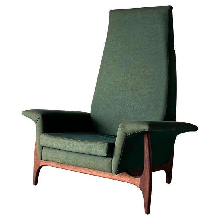 Mid Century Modern Deco House High Back Lounge Chair For Sale at 1stDibs