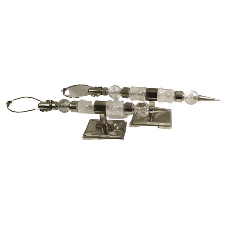 Mid-Century Modern/Deco Rock Crystal Sconces For Sale at 1stDibs