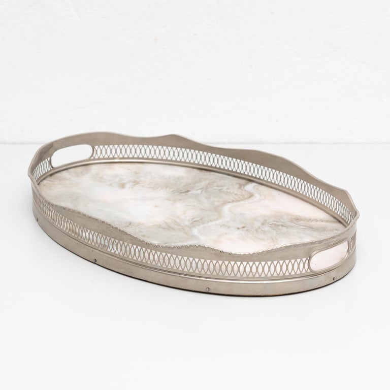 Mid-Century Modern Decorative Metal Tray, circa 1950 For Sale at 1stDibs