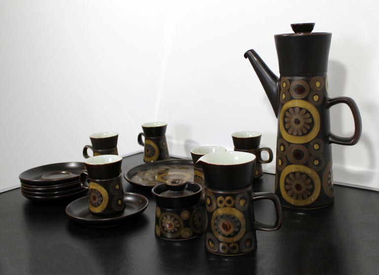 Mid-Century Modern Denby Arabesque Tea Coffee Service Set England 1960s ...