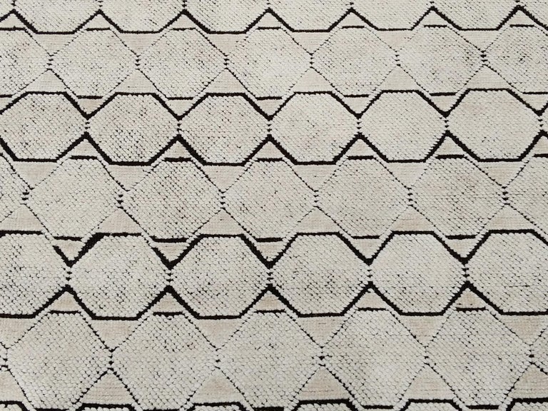 Mid-Century Modern Design Textural Ivory Geometric Octavia Rug For Sale ...