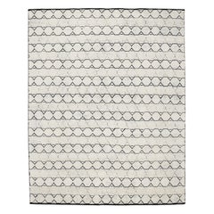 Mid-Century Modern Design Textural Ivory Geometric Zen Garden Rug For ...