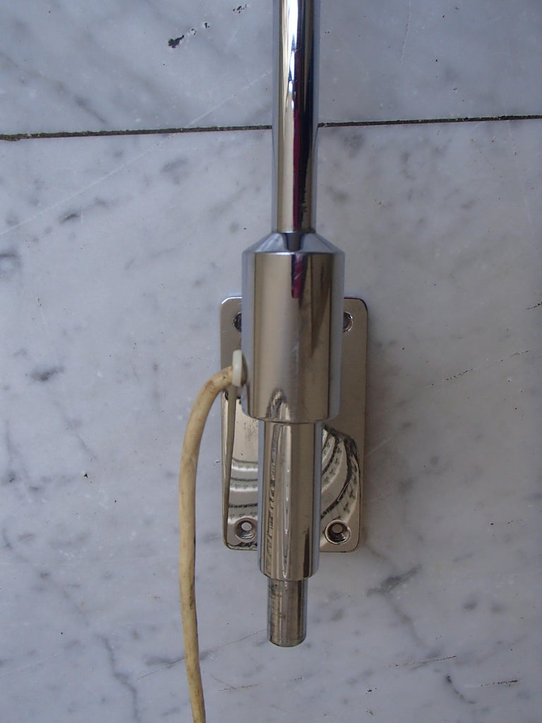 Mid-Century Modern Desk or Reading Wall Light Movable Chrome Arm and ...