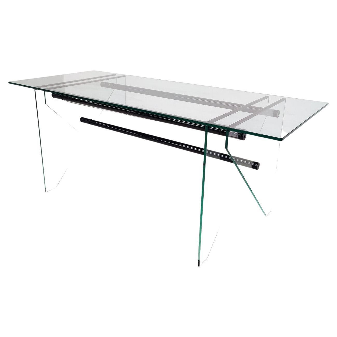 Mid-Century Modern Desk/Table in Glass, Italy, 1980s For Sale at 1stDibs