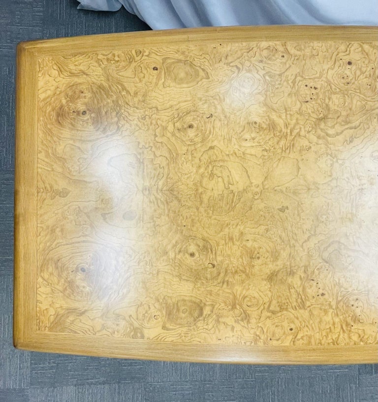 Mid-Century Modern Dining / Conference Table, Burl Wood, Chrome ...