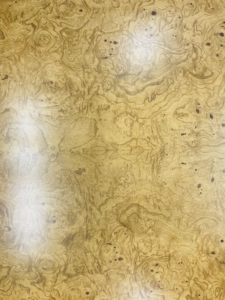 Mid-Century Modern Dining / Conference Table, Burl Wood, Chrome ...