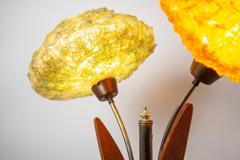 Mid-Century Modern Double Globe Spaghetti Table Lamp at 1stDibs