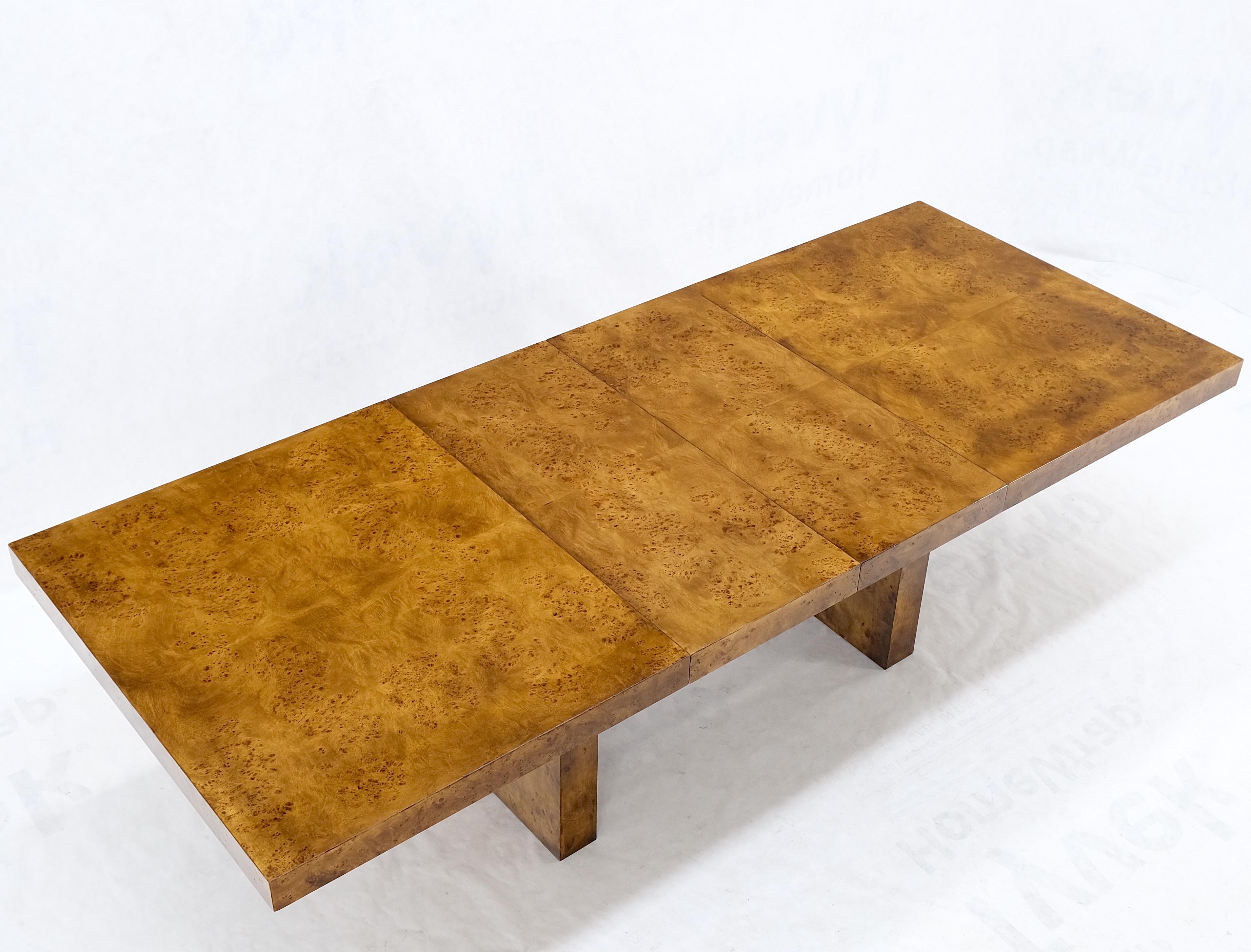 Mid-Century Modern Double Pedestal Honey Tone Burl Wood High Gloss ...