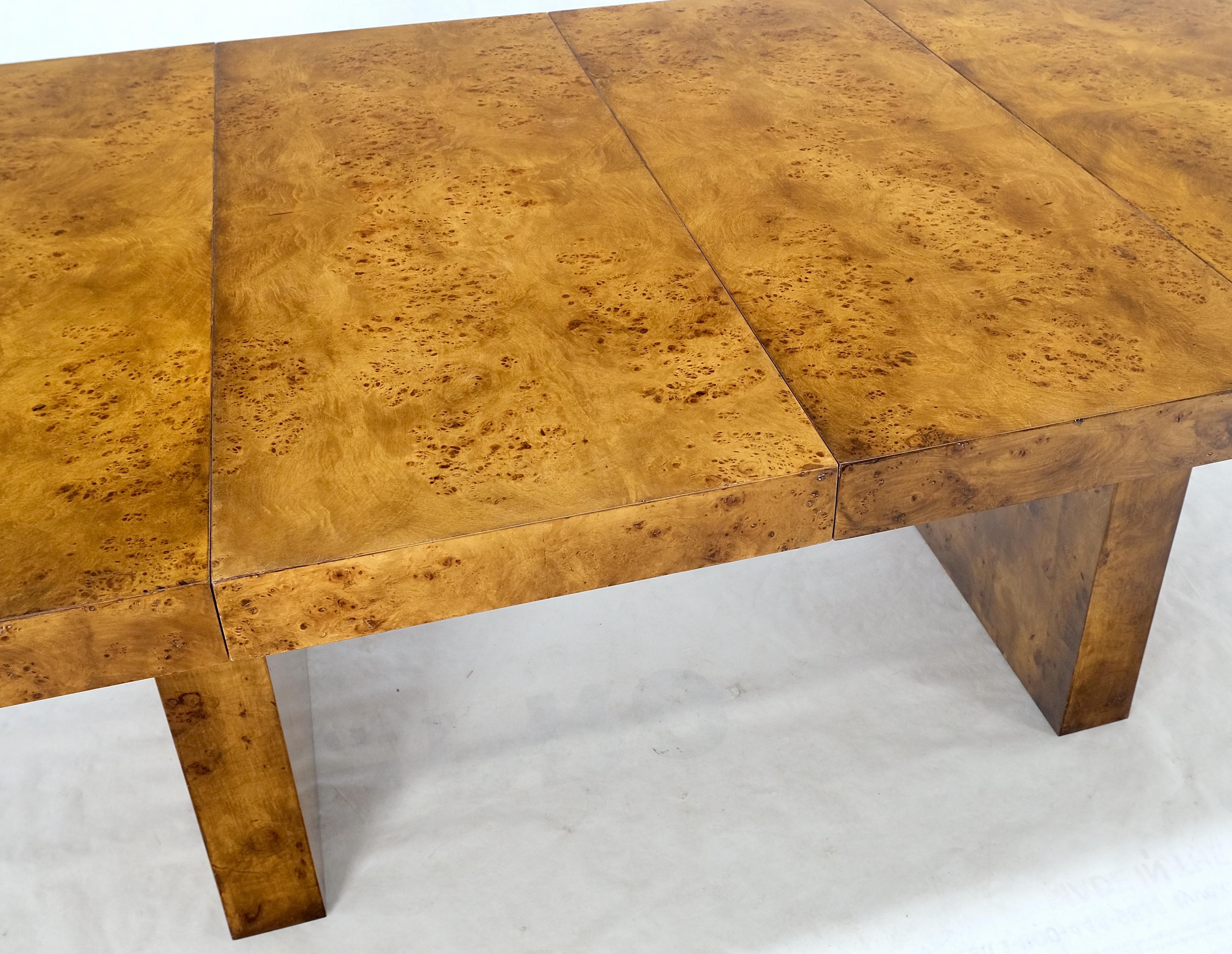 Mid-Century Modern Double Pedestal Honey Tone Burl Wood High Gloss ...