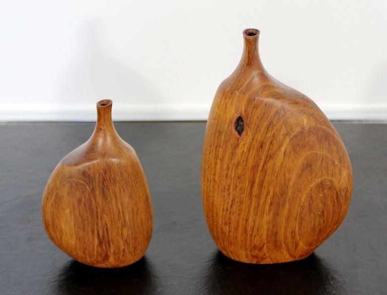 Mid-Century Modern Doug Ayers Pair of Carved Teak Sculptural Table ...