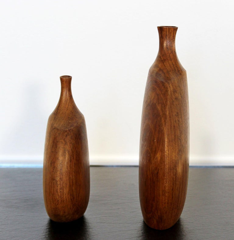 Mid-Century Modern Doug Ayers Pair of Carved Teak Sculptural Table ...