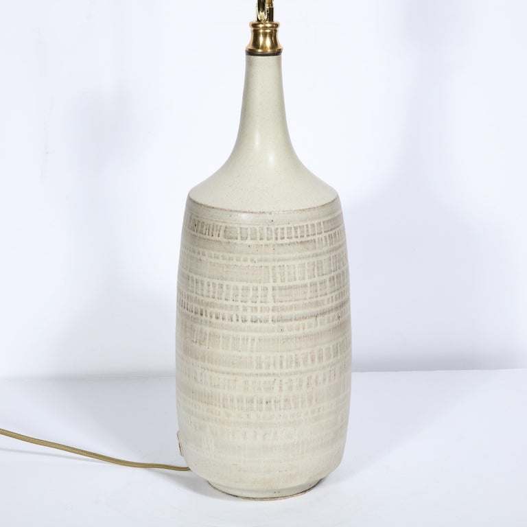 Mid-Century Modern Dove Gray Ceramic Table Lamp by Design Techniques ...