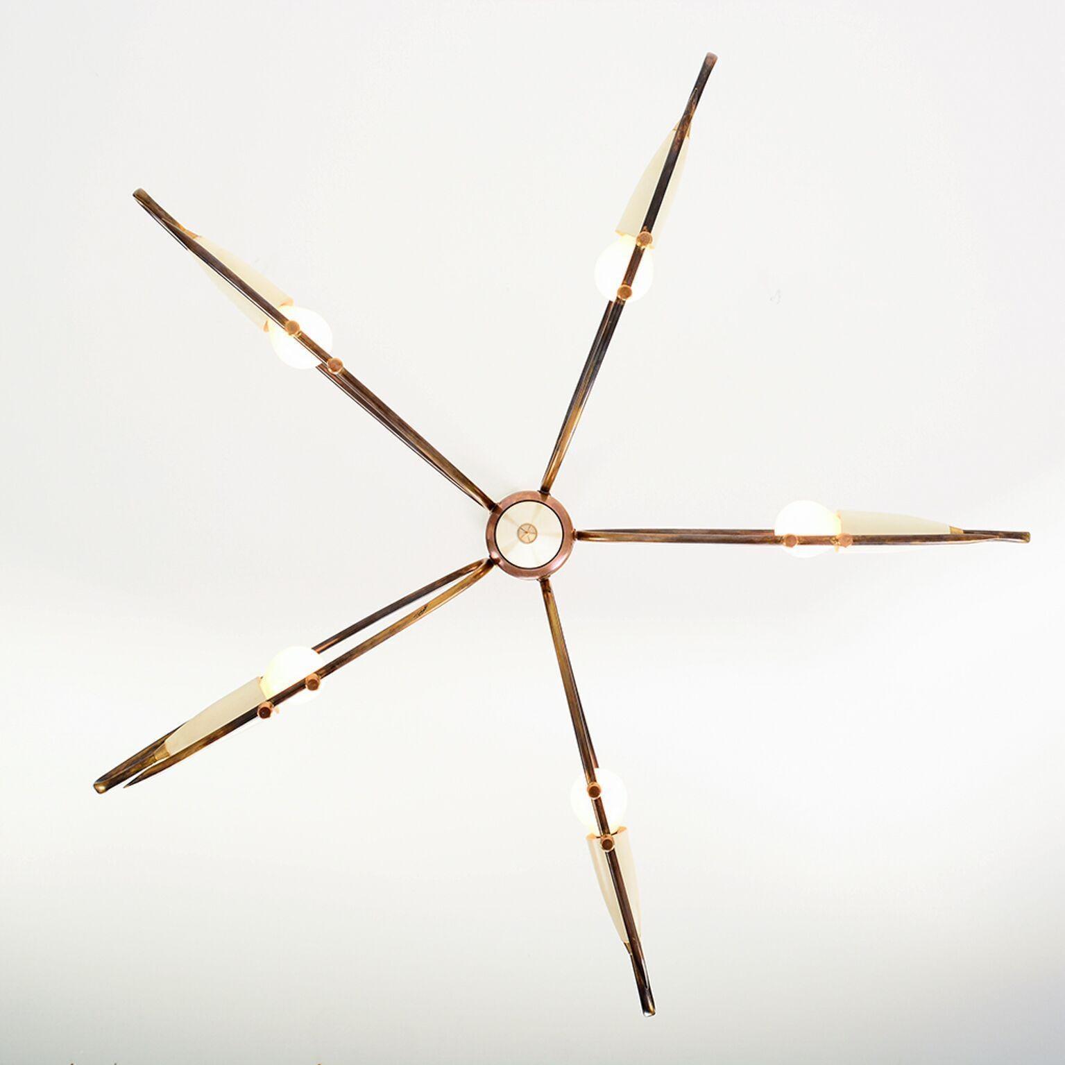 1950s Italian Sputnik Chandelier Lamp by Stilnovo For Sale at 1stDibs