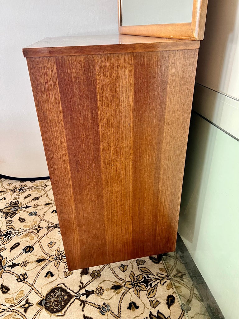 Mid Century Modern Dresser Tall Chest with Mirror Two Piece Set Dixie ...