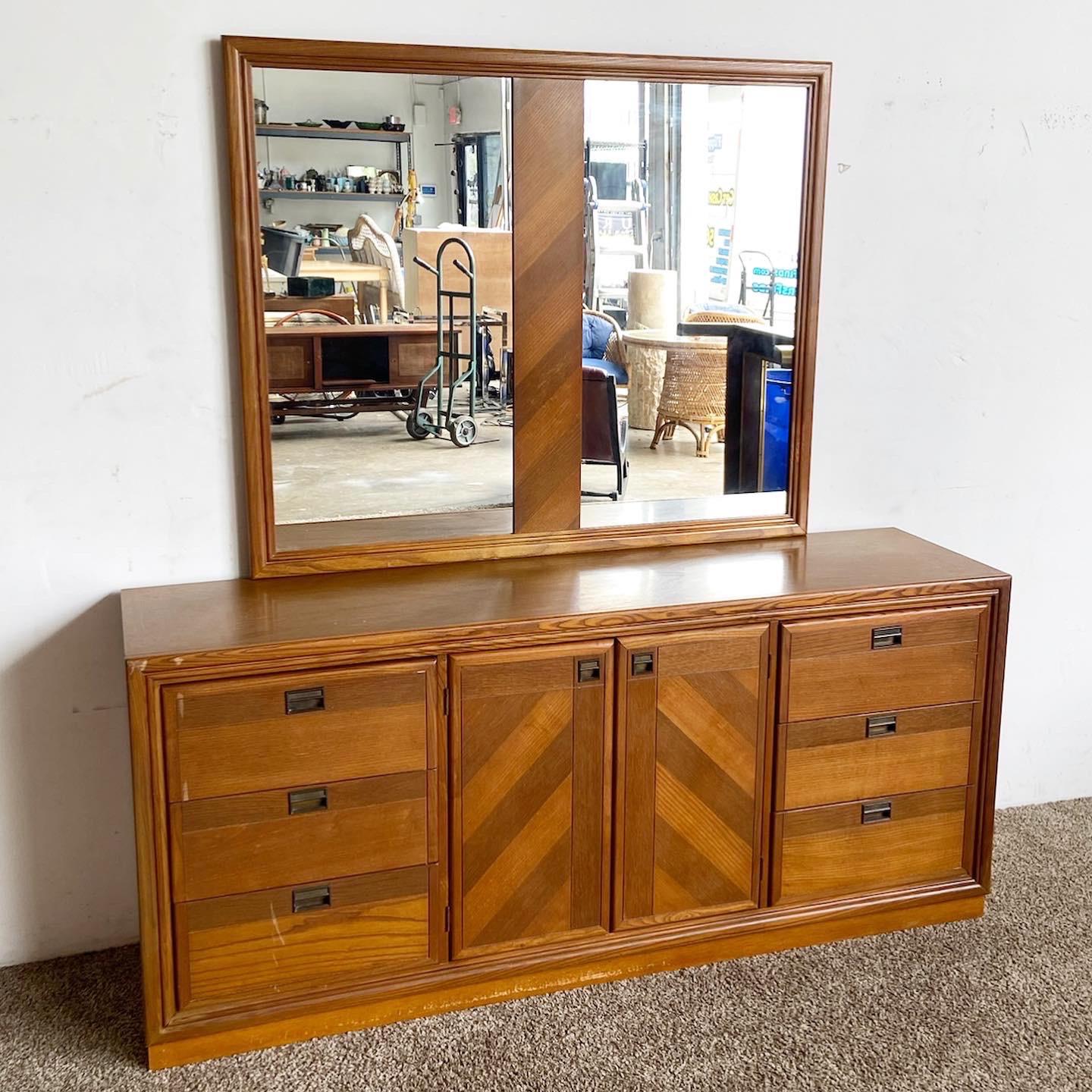 Mid Century Modern Dresser With Mirror by Bernhardt For Sale at 1stDibs