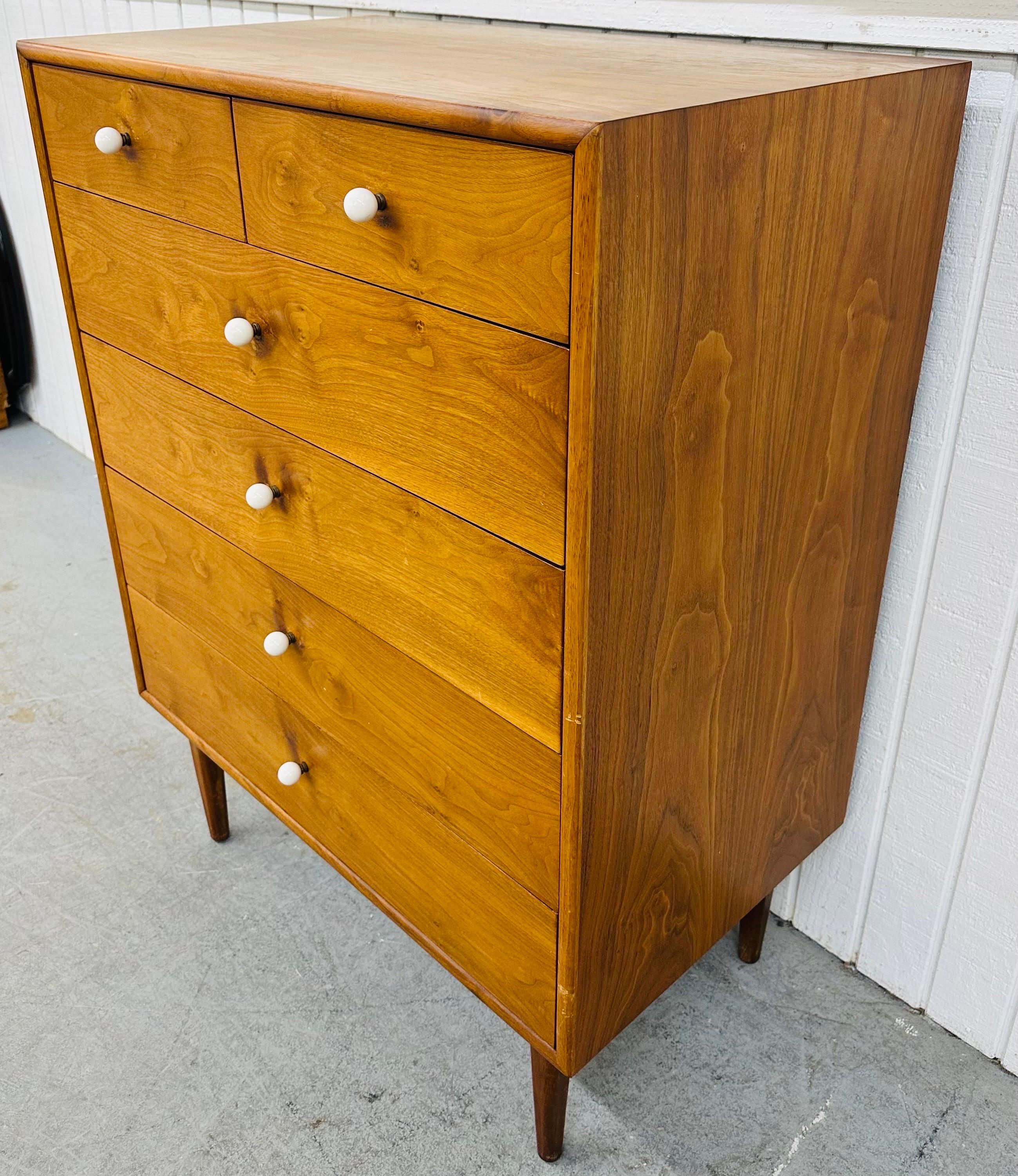 Mid-Century Modern Drexel Declaration Walnut High Chest For Sale at 1stDibs