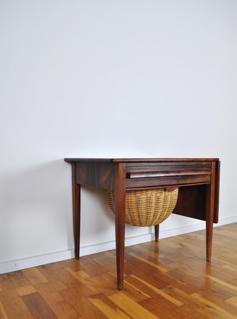 Mid-Century Modern Drop-Leaf Sewing Table by Johs, Andersen, 1960s at ...
